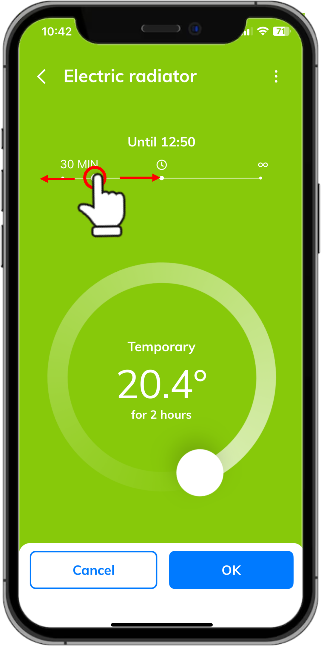 How to adjust the radiator temperature via the App – IRSAP Smart